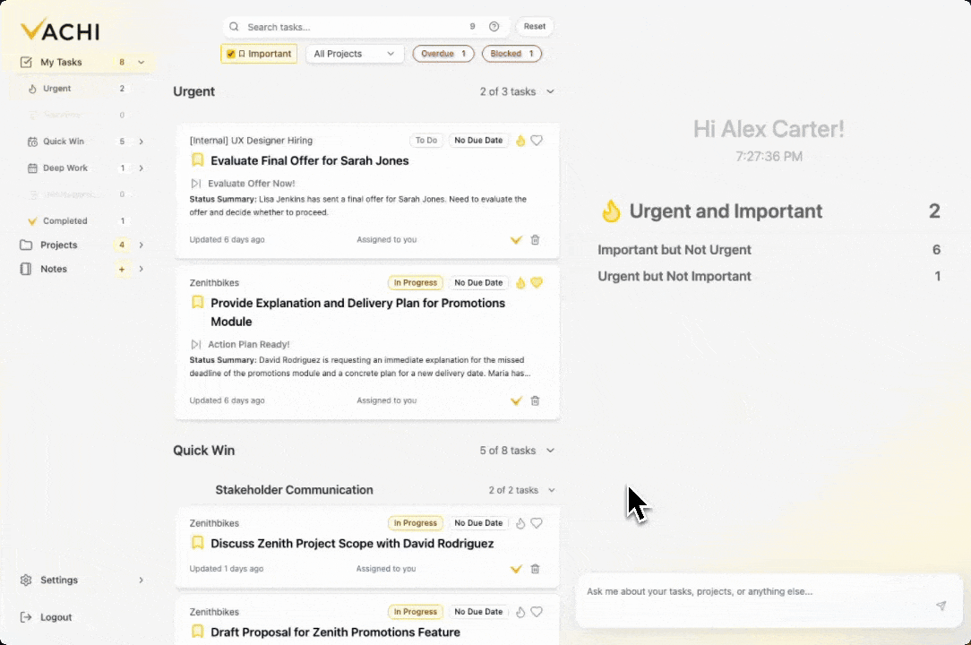 Vachi: AI Chief of Staff - Proactive Productivity Automation